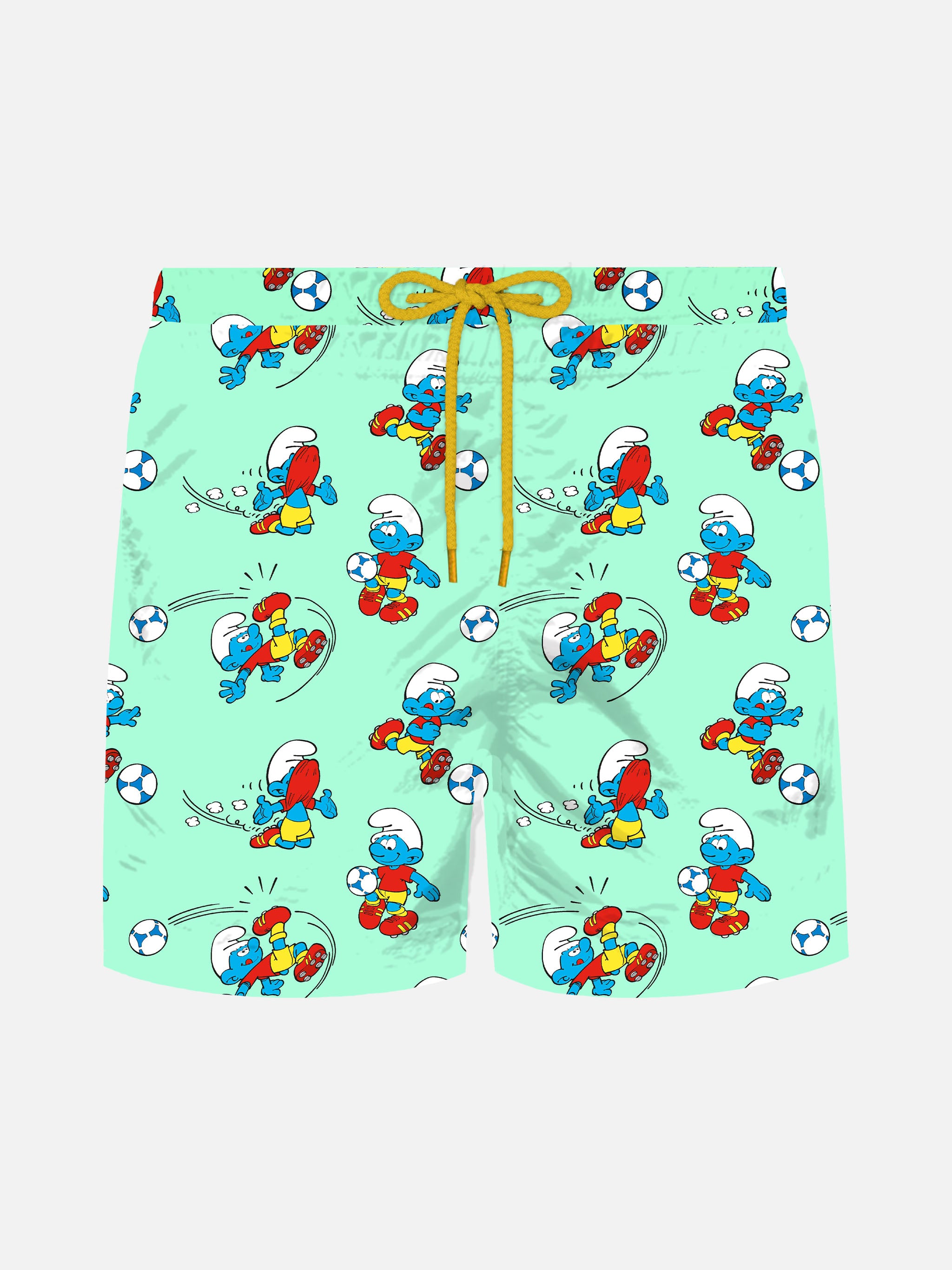 Jean Lighting lightweight fabric swim shorts with Smurfs print | THE S ...