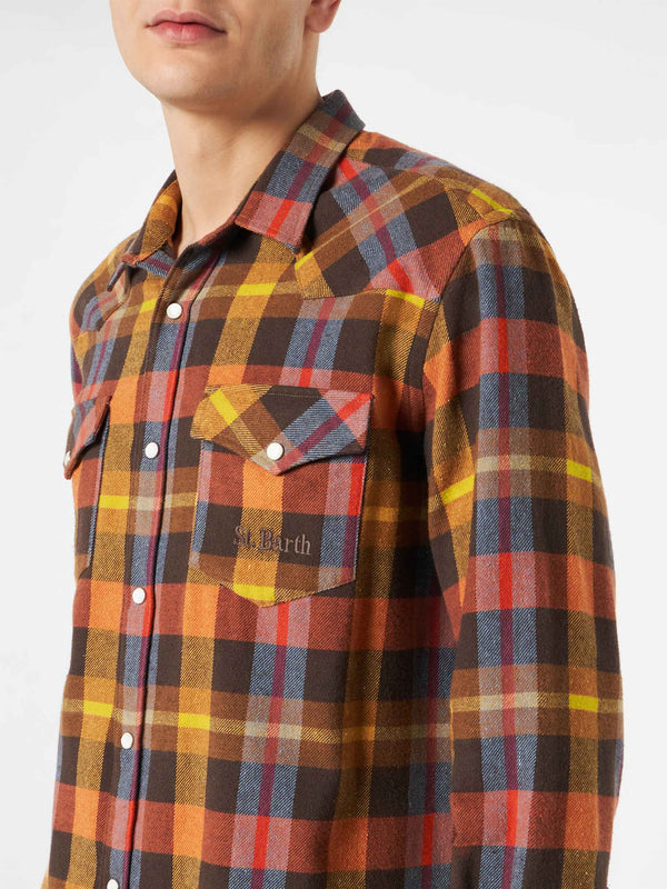 Camisa tartán amarilla Greg – MC2 Saint Barth